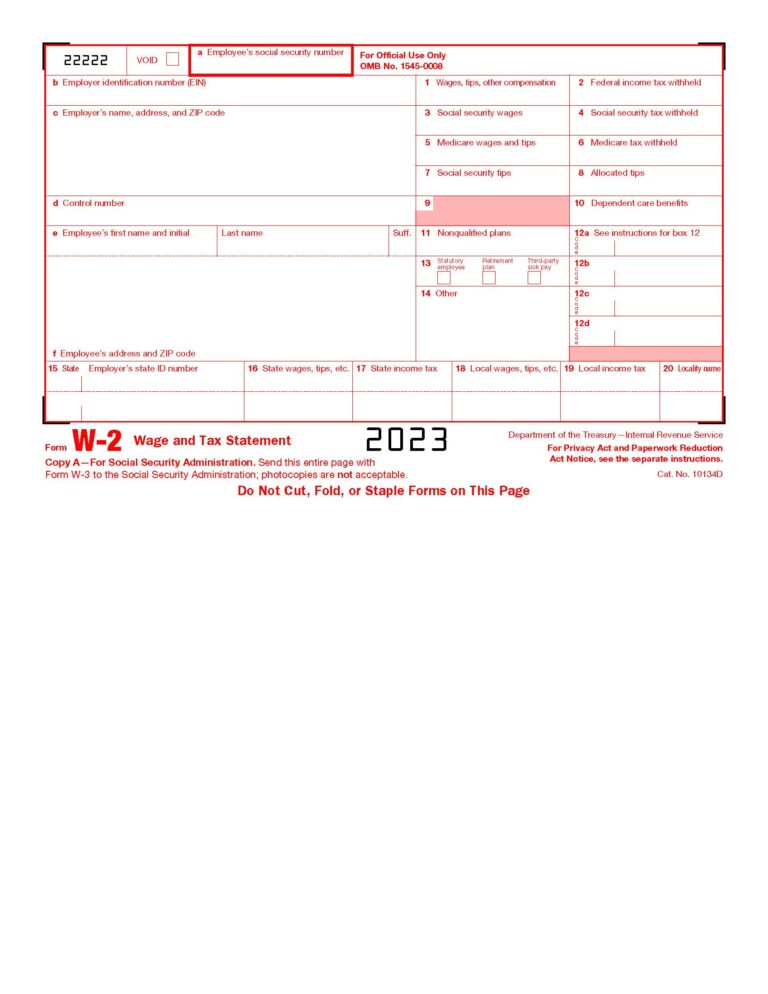 W2 Form 2023 Printable: A Complete Guide | Free Online Forms