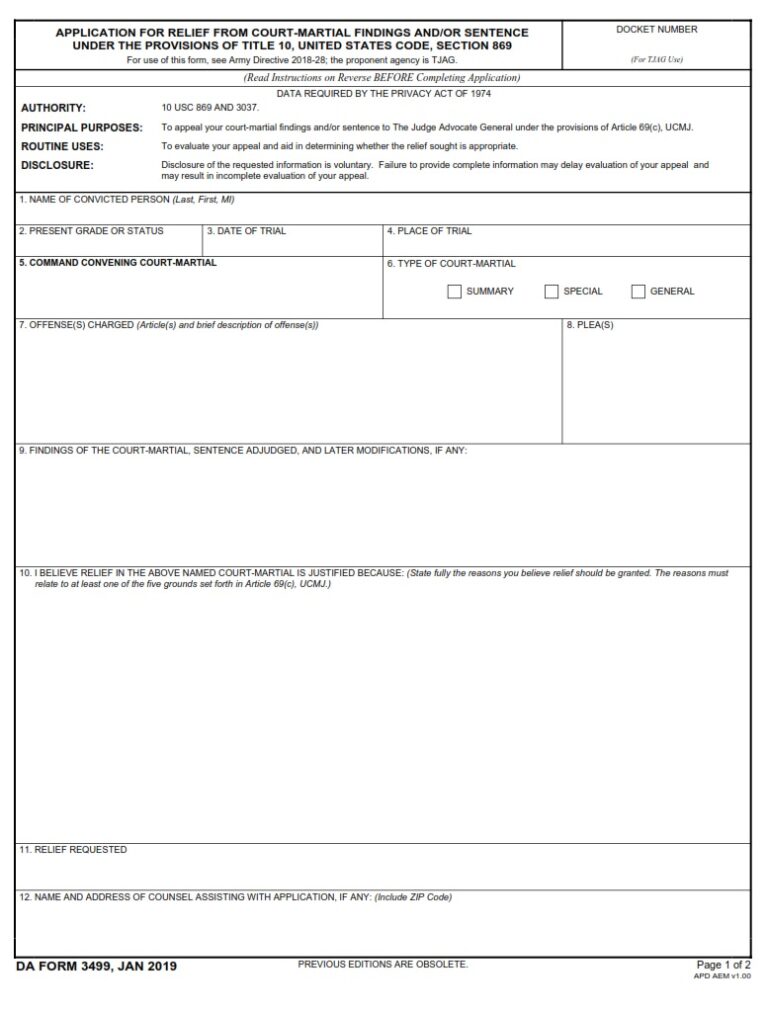 DA Form 1999 - Restricted Area Visitor Register | Free Online Forms