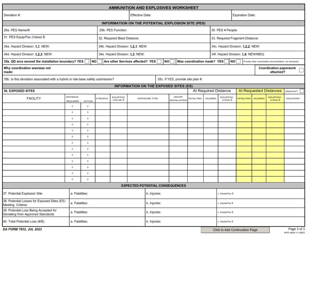DA Form 7632 - Deviation Approval And Risk Acceptance Document (DARAD ...