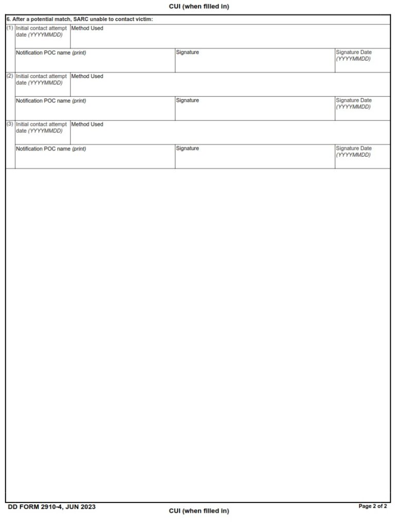 DD Form 2910-4 - Catch A Serial Offender (CATCH) Program Explanation ...