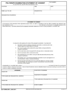 DA Form 2801 - Polygraph Examination Statement Of Consent | Free Online ...