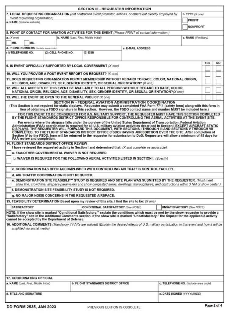 DD Form 2535 - Page 2 | Free Online Forms