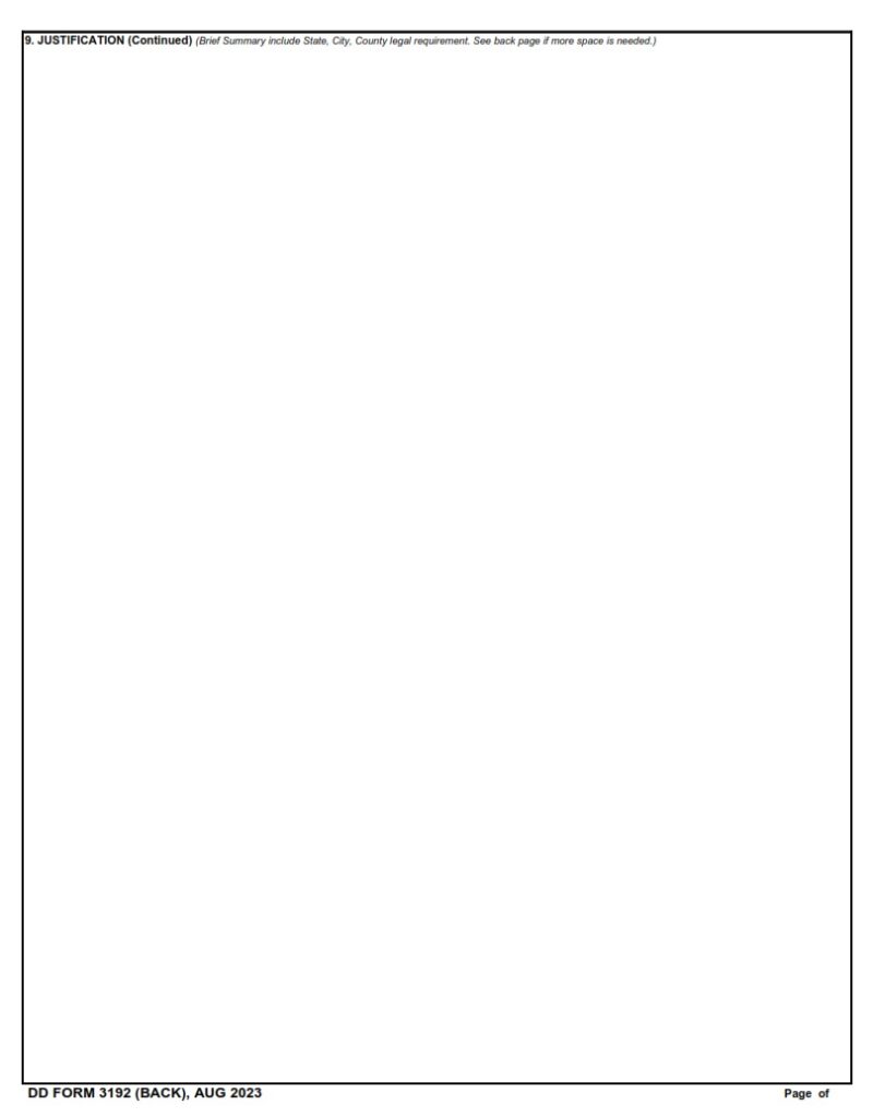 DD Form 3192 - Conditions Modifications Request | Free Online Forms