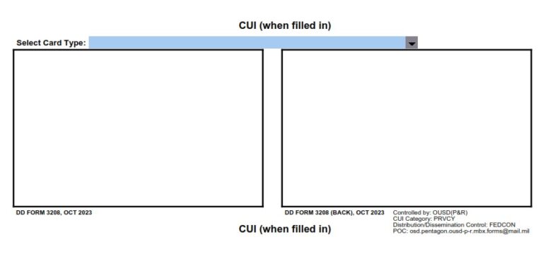 DD Form 3208 - Uniformed Services Identification Card (USID) | Free ...