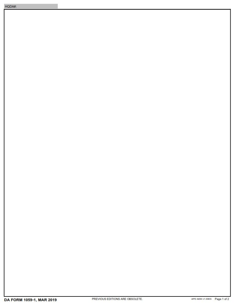 DA Form 1059-1 - Civilian Institution Academic Evaluation Report | Free ...