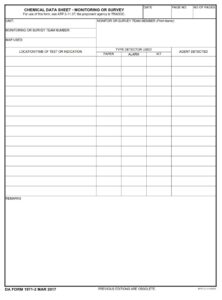 DA Form 1971-2 - Chemical Data Sheet - Monitoring Or Survey | Free ...