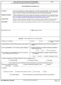 DA Form 2339 - Application For Voluntary Retirement | Free Online Forms
