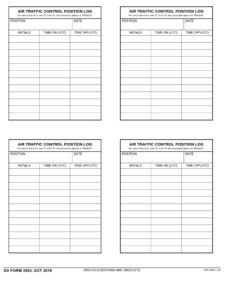 DA Form 3503 - Air Traffic Control Position Log | Free Online Forms