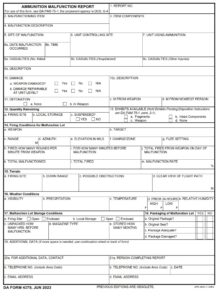 DA Form 4379-1 - Missile And Rocket Malfunction Report | Free Online Forms