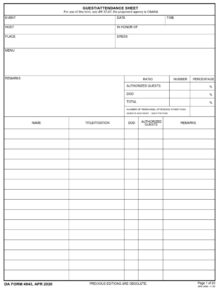 DA Form 4843 - Guest/Attendance Sheet | Free Online Forms