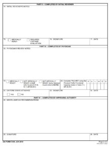 DA Form 7349 - Initial Medical Review - Annual Medical Certificate ...