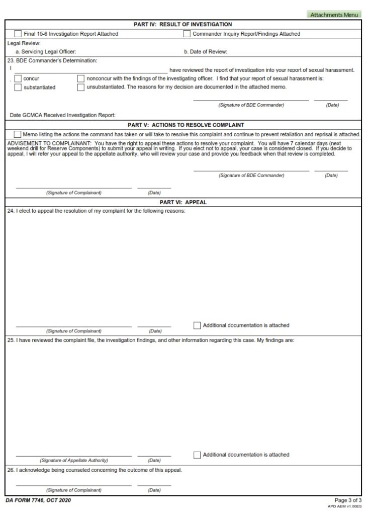 DA Form 7746 - Sexual Harassment Complaint | Free Online Forms