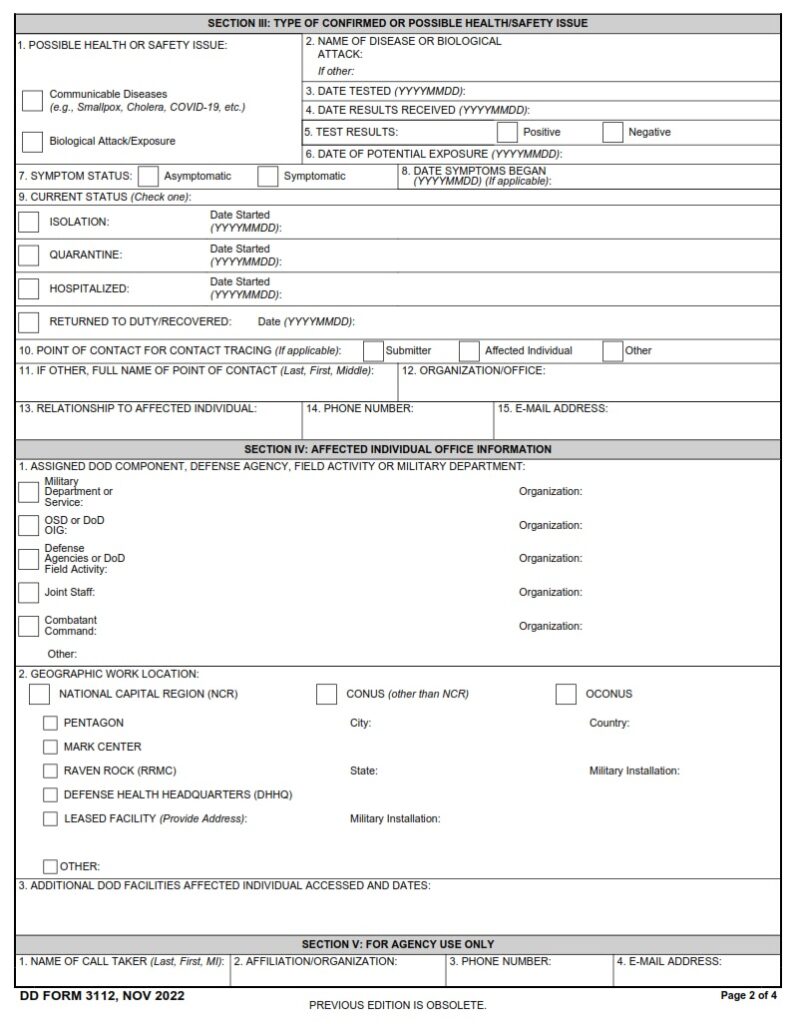 DD Form 3112 - Personnel Accountability And Assessment Notification For ...