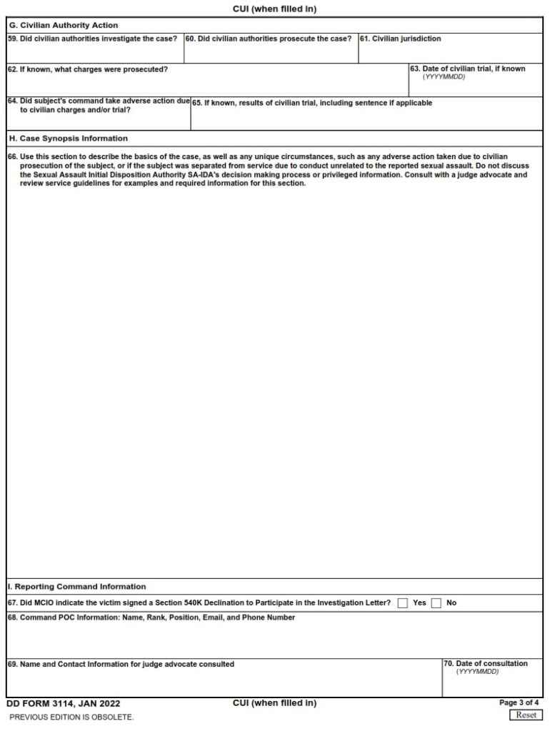 DD Form 3114 - Department Of Defense Uniform Command Disposition Report ...