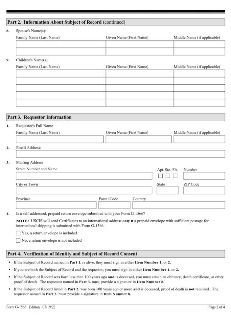 G-1566 Form - Request For Certificate Of Non-Existence | Free Online Forms