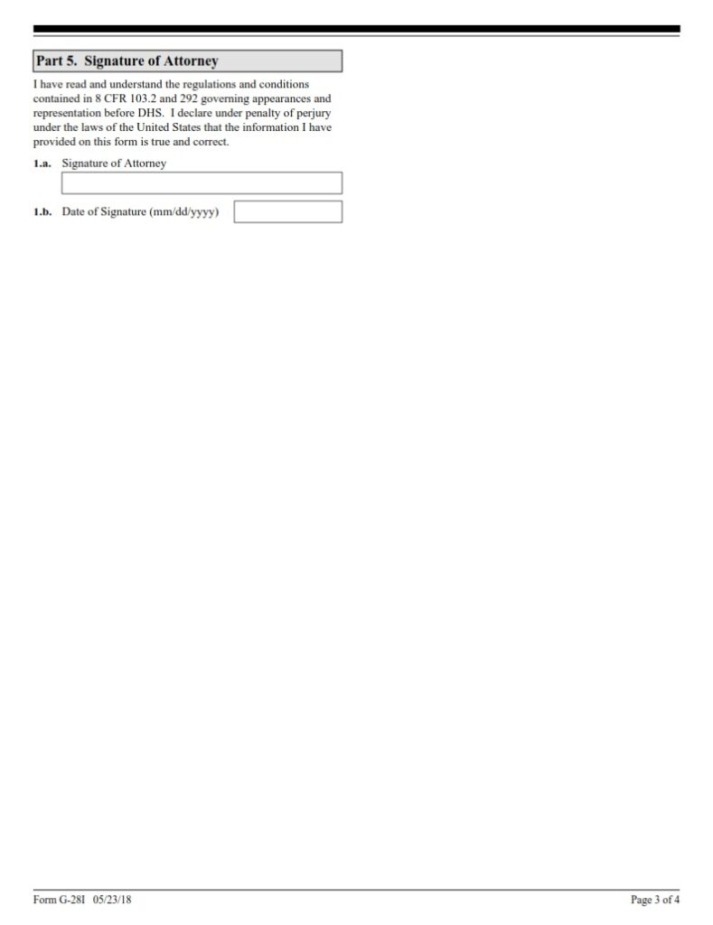 G-28I Form - Notice Of Entry Of Appearance As Attorney In Matters ...