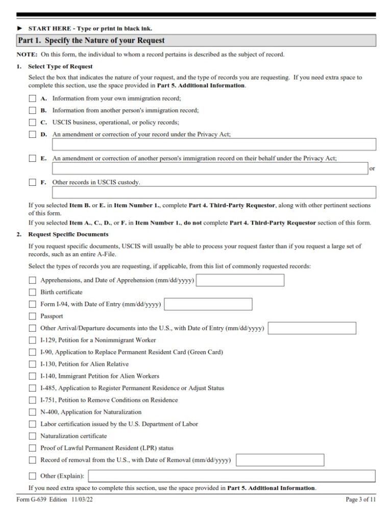 G-639 Form - Freedom Of Information/Privacy Act And Online FOIA Request ...