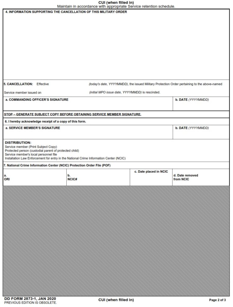 DD Form 2873-1 - Page 2 | Free Online Forms