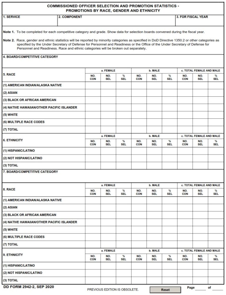 DD Form 2942-2 - Commissioned Officer Selection And Promotion ...
