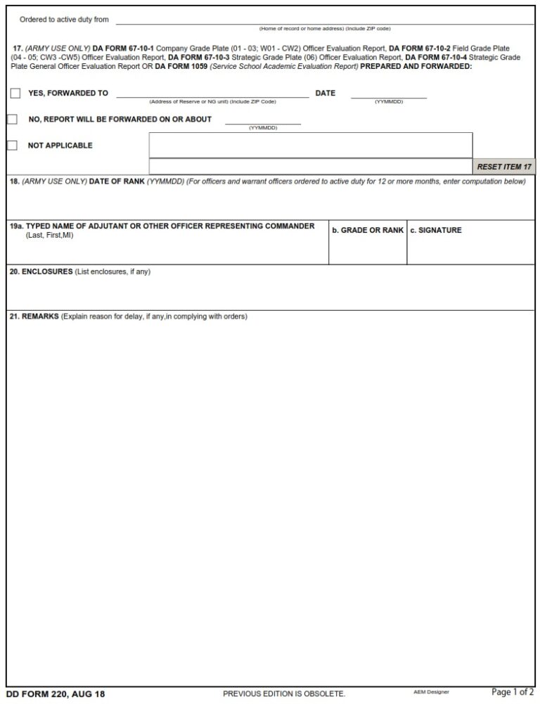 DD Form 220 - Active Duty Report - Are You Familiar With The DD Form ...