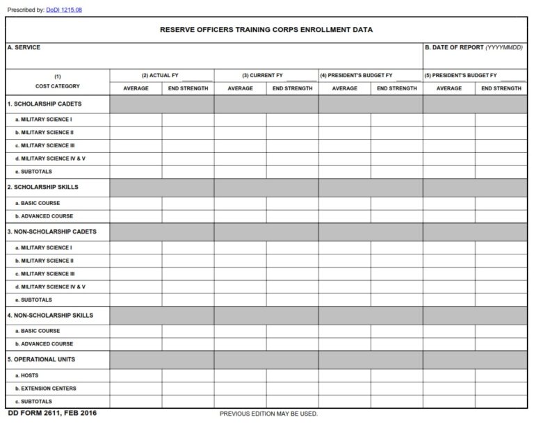 DD Form 2611 | Free Online Forms