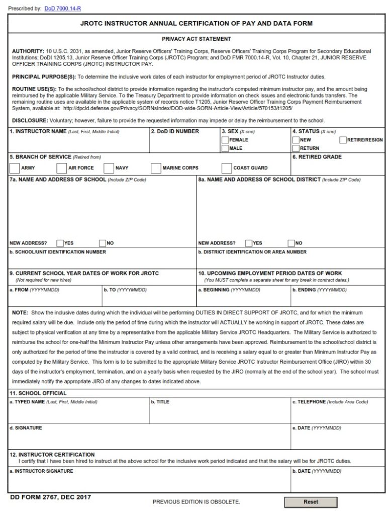 DD Form 2767 | Free Online Forms