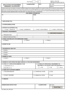 DD Form 1494 - Application For Equipment Frequency Allocation | Free ...