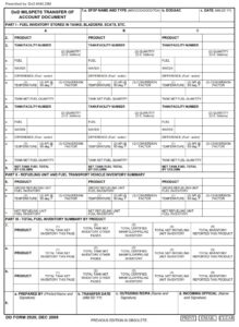 DD Form 2920 - DoD MILSPETS Transfer Of Account Document | Free Online ...